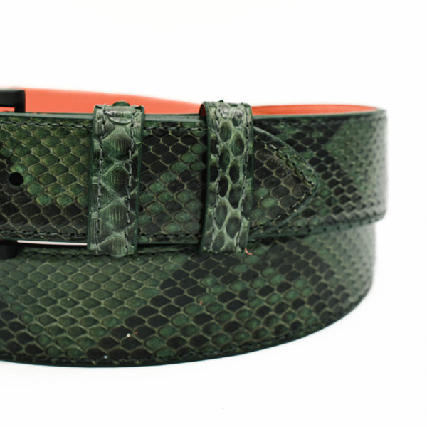 Genuine Natural Green Python Leather Belt – Artifex Leather Works
