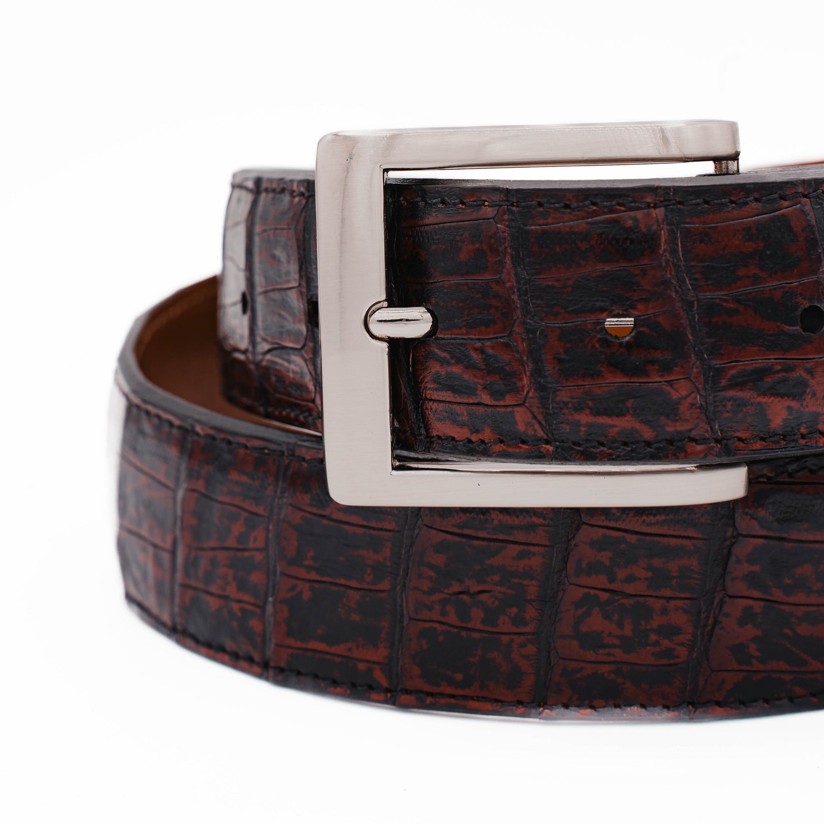 Black Cherry Caiman Crocodile Leather Belt – Artifex Leather Works