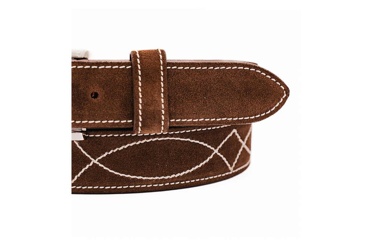 Buckaroo Brown Italian Suede Leather Belt – Artifex Leather Works