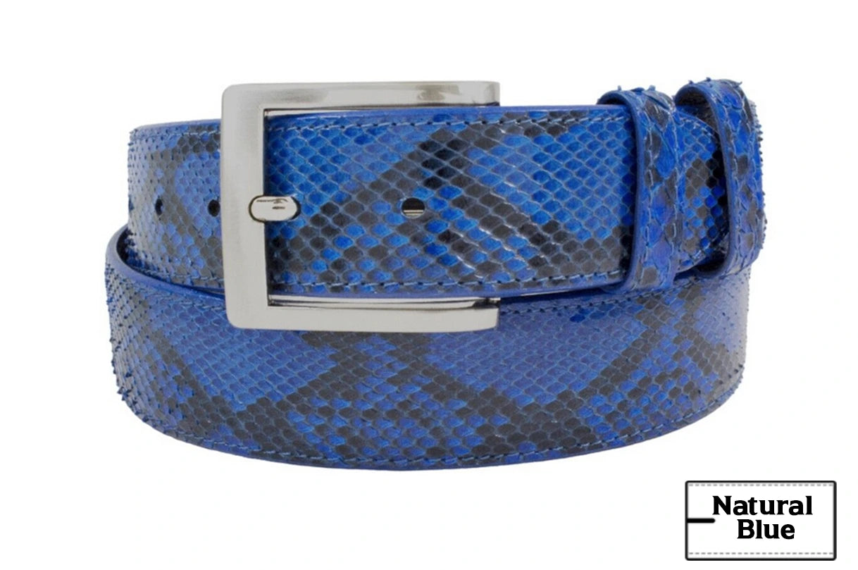 Genuine Natural Blue Python Leather Belt – Artifex Leather Works